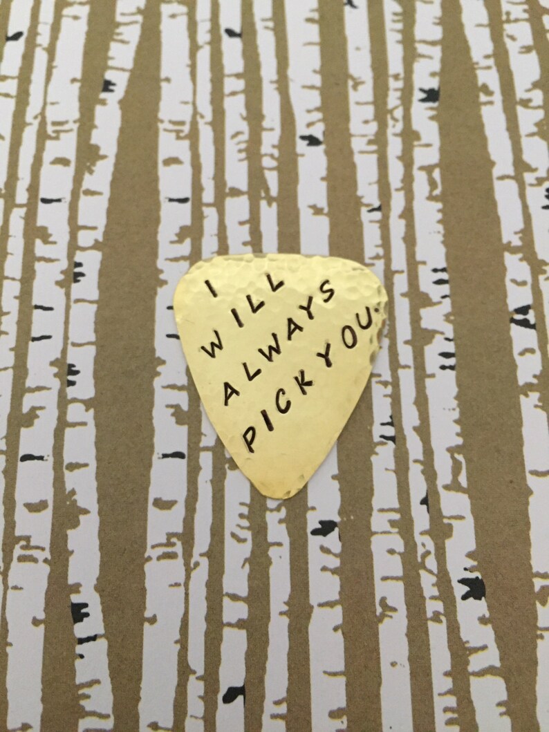 I Will ALWAYS PICK You Brass Guitar Pick 7th Anniversary - Etsy
