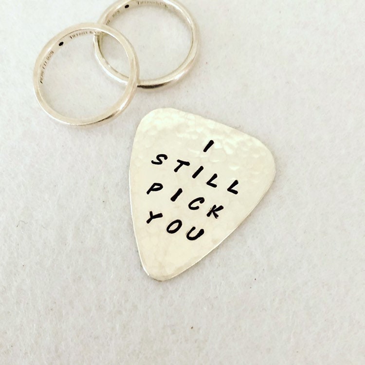 I STILL PICK You Sterling Silver Guitar Pick 25th Wedding | Etsy