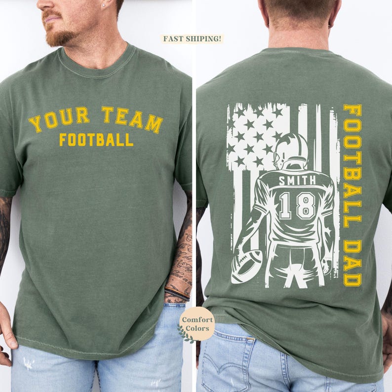 Dad Football Shirt With Number - Football Dad Shirt Personalized ...