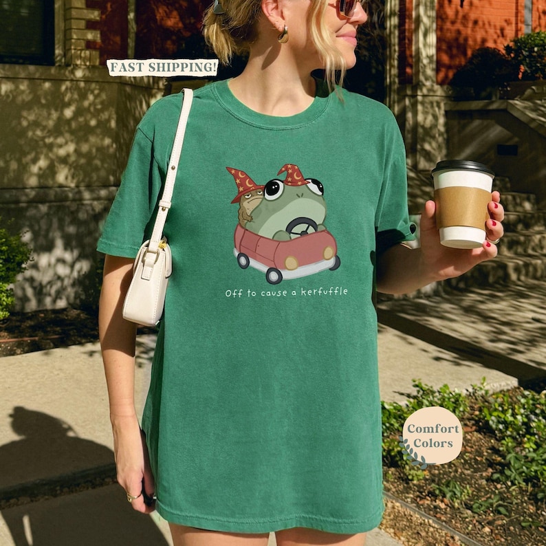 Funny Frog T Shirt Comfort Colors - Wizard Frog Meme Shirt, Retro ...