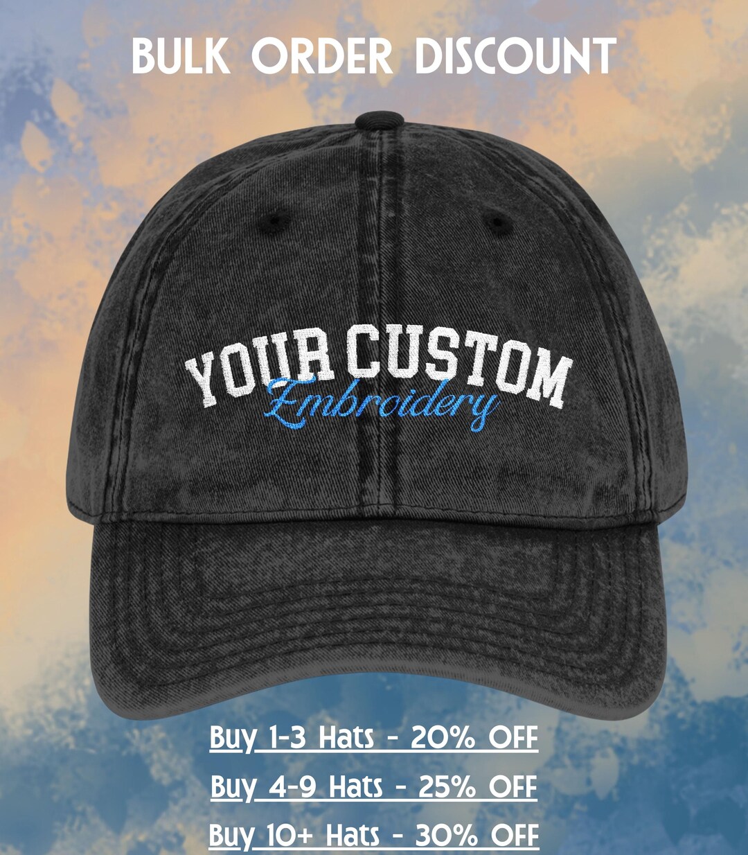 Custom Embroidered Hat Bulk, Cute Personalized Hats Bulk, Dad ...