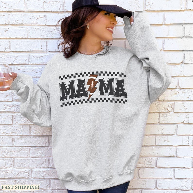 Retro Football Mama Sweatshirt - Personalized Crewneck Name - Etsy