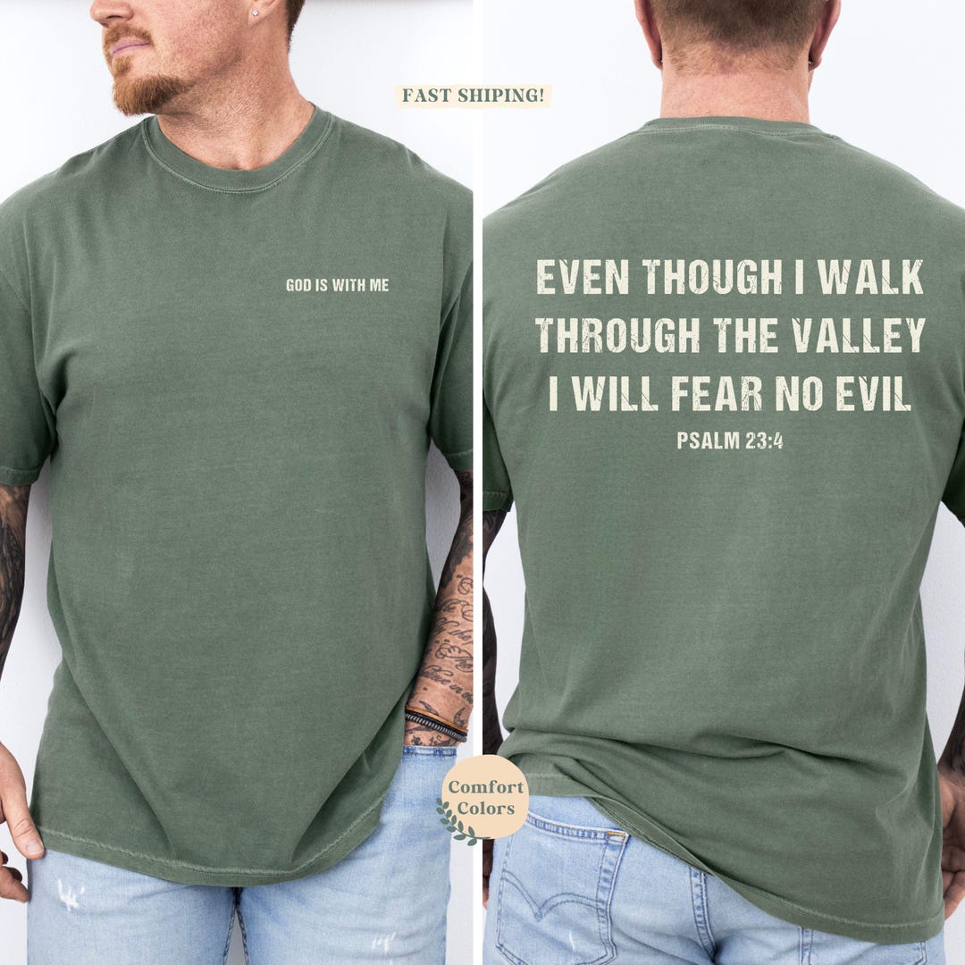 Comfort Colors Bold Bible Verse Back Print Shirt: Scripture Streetwear ...