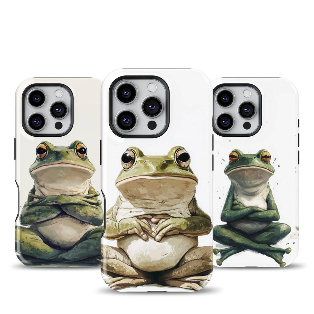Grumpy Frog Phone Case Funny Frog Meme Cover for iPhone 16, 15, 13, 12 ...