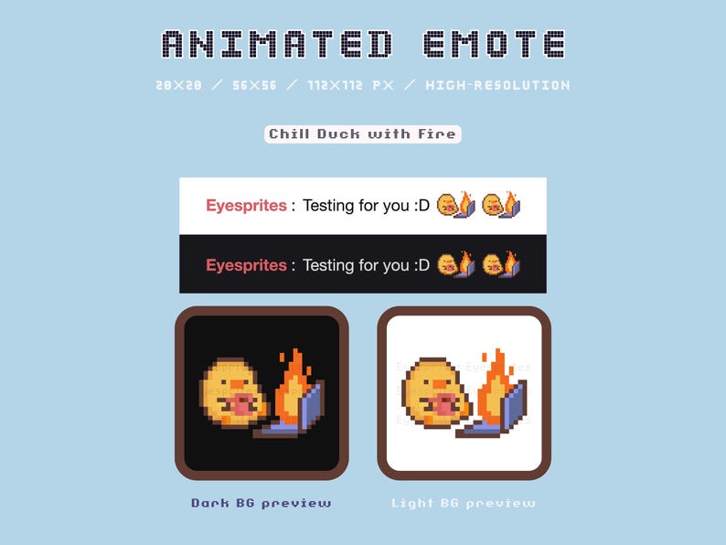 Chill Duck With Fire Animated Emote for Twitch [GIF, PNG] - Etsy UK
