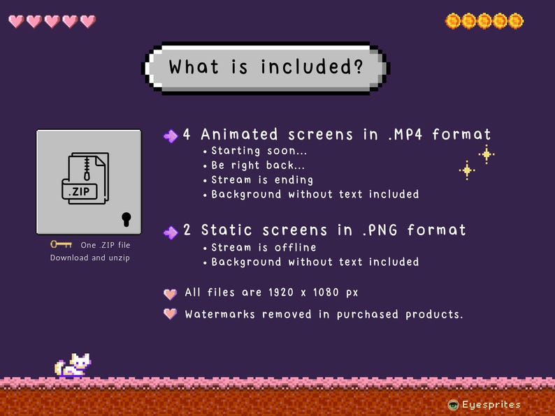 Sylveon Pokemon Twitch & Youtube Animated Stream Scenes and Desktop ...