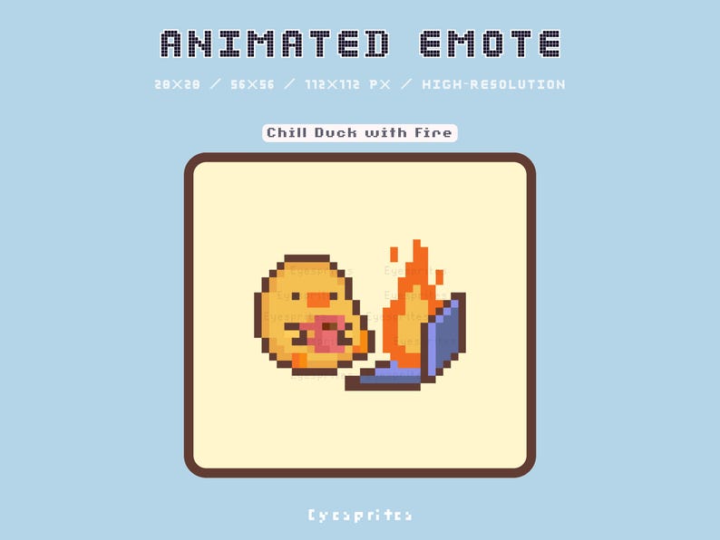 Chill Duck With Fire Animated Emote for Twitch [GIF, PNG] - Etsy UK