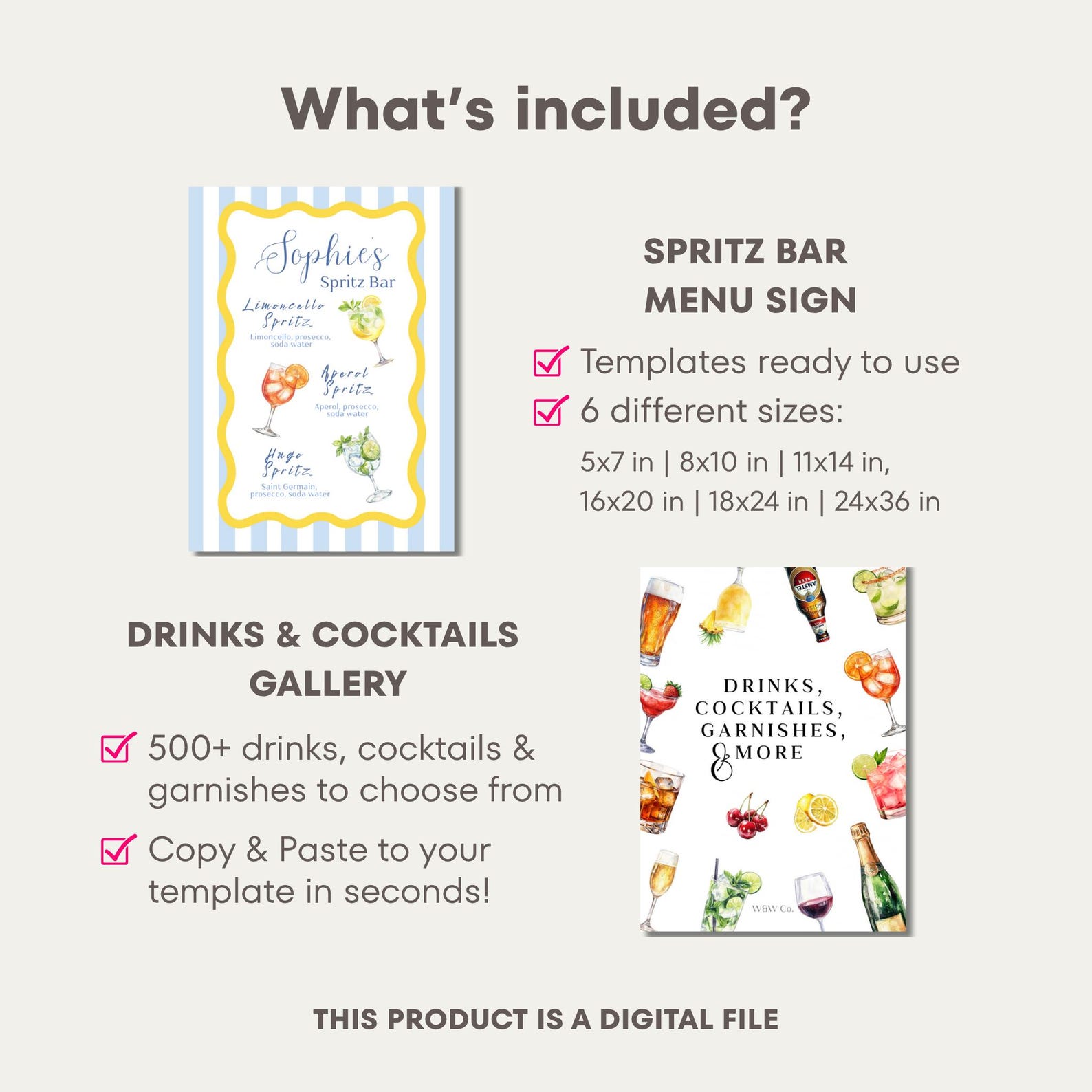 Spritz Bar Menu Template Editable Canva Cocktail Menu Sign Aperol ...