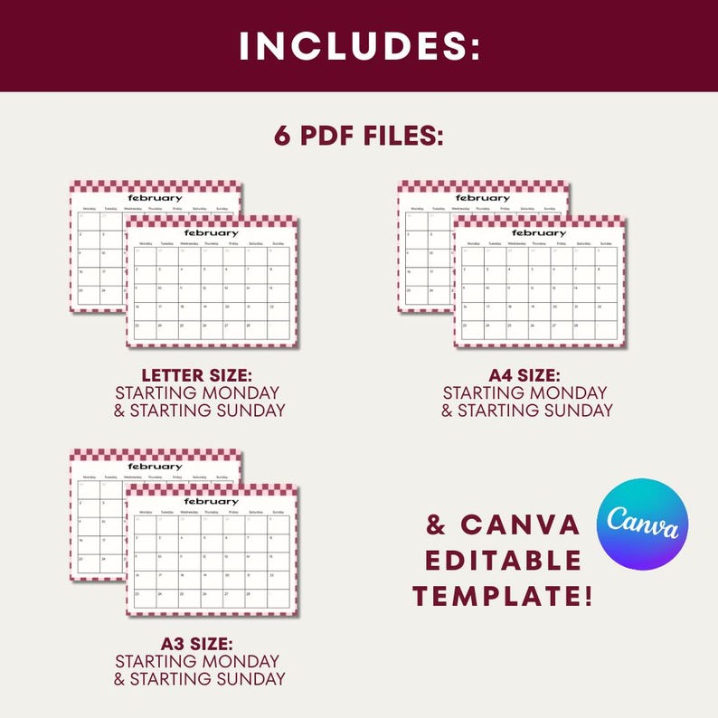 2026 Printable Monthly Calendar, Landscape Wall and Desk Planner ...