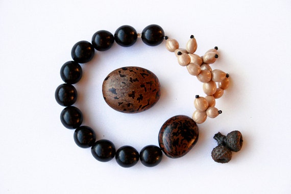 Items similar to eco friendly bracelet made of natural seeds and nuts ...