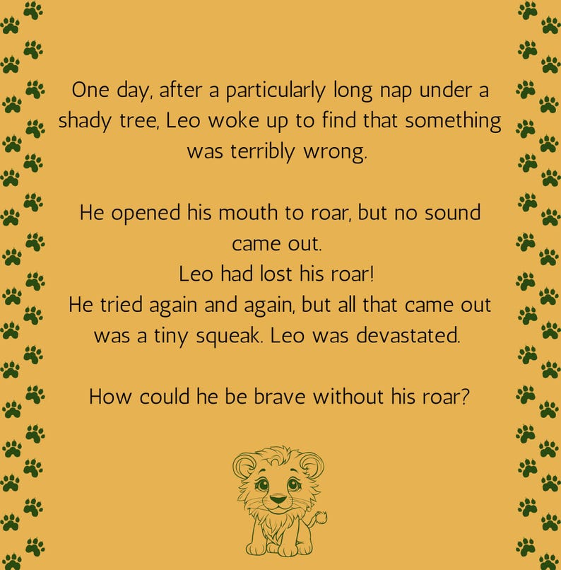 The Lion Who Lost His Roar – Printable Kids Book PDF | Uplifting ...