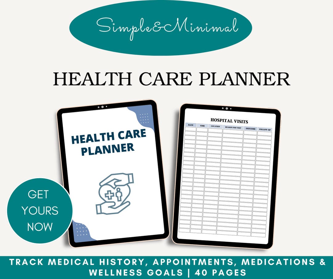 Health Care Planner Printable PDF – Track Medical History, Appointments ...