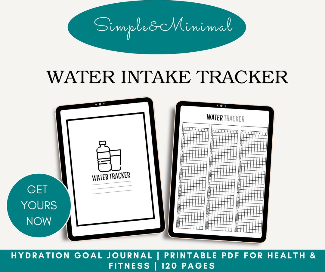 Daily Water Intake Tracker | Hydration Goal Journal | Printable PDF for ...