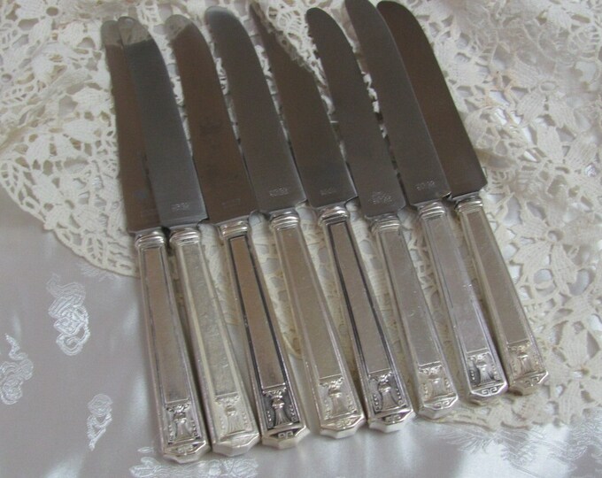 Insico Knives - Set of 8 Silver Plate Hollow Handle Dinner Knives ...