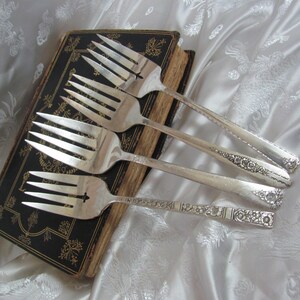 Silver Plate Large Serving Cold Meat Forks Lot of 4 - Assorted Patterns ...