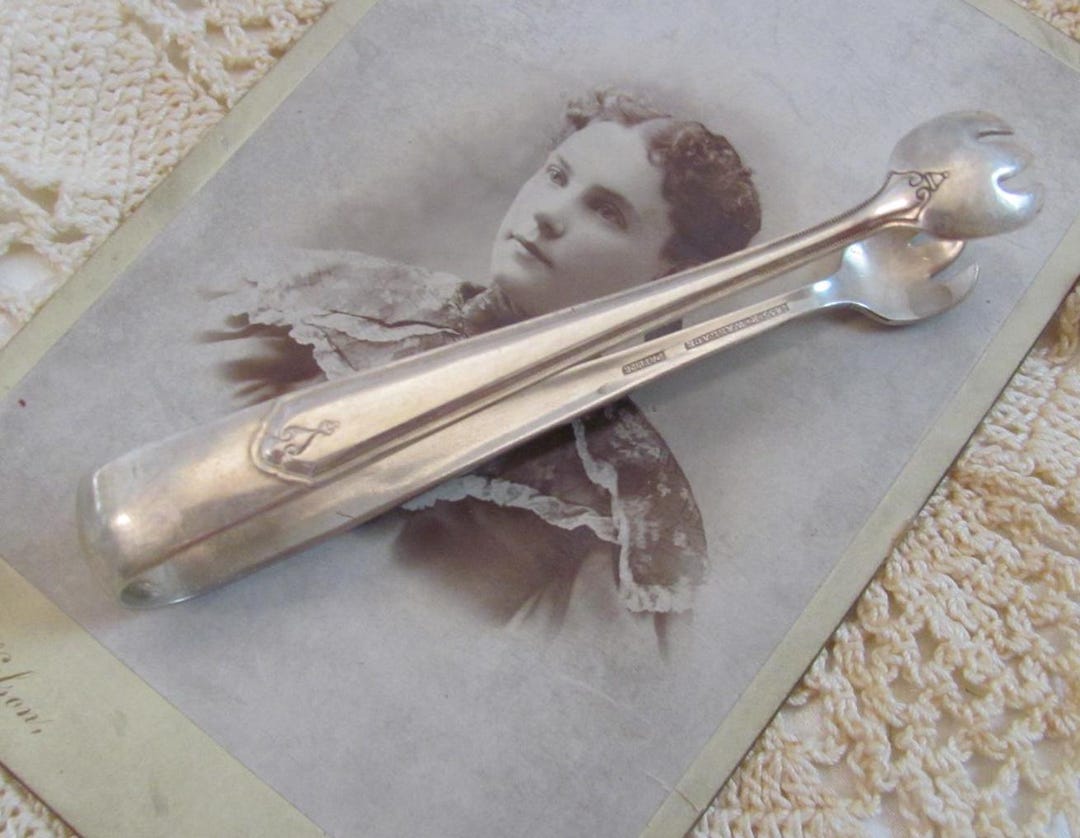 Nancy Dean Pattern 1930 // Silver Plate Small Sugar Tongs - 4.5" Inches ...