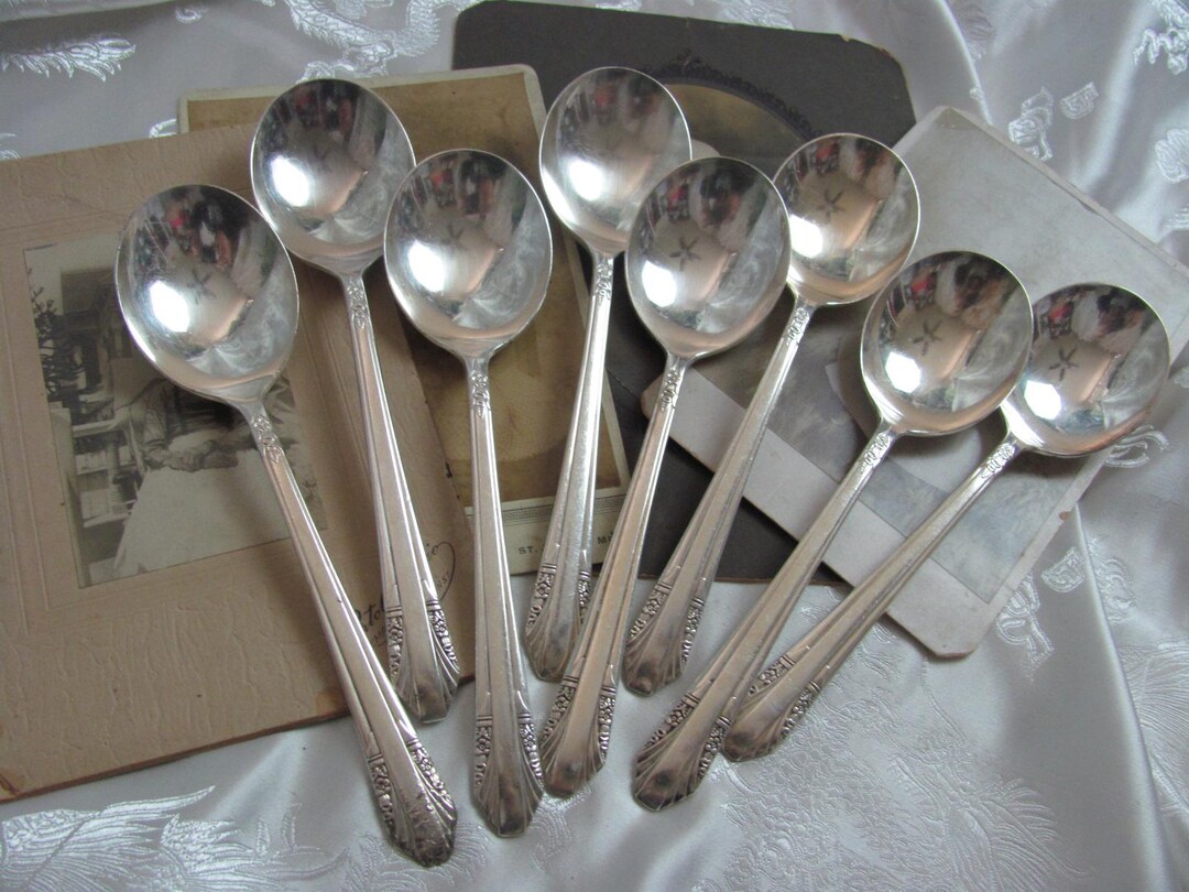 Picardy 1958 Pattern // Silver Plate Soup Gumbo Spoons Silverware ...