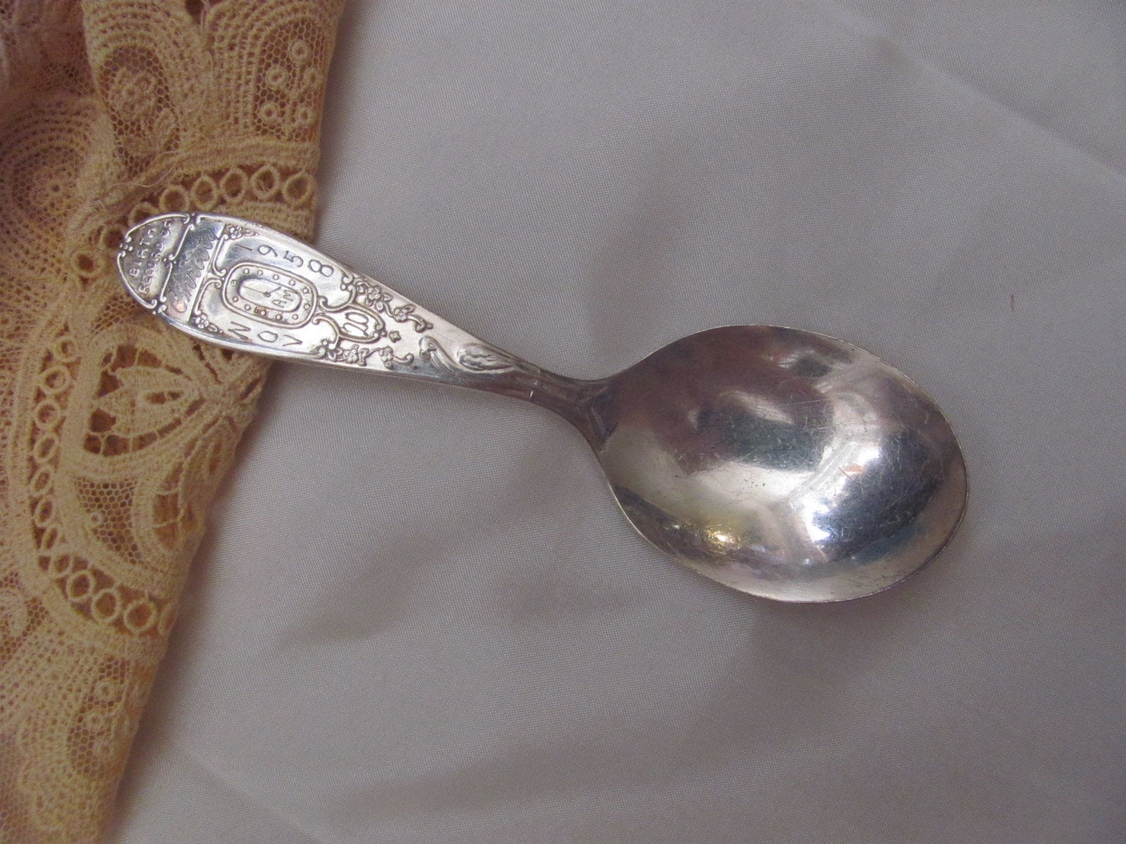Silver Plate Baby Spoon Engraved Birth Record YOUR CHOICE - Etsy UK