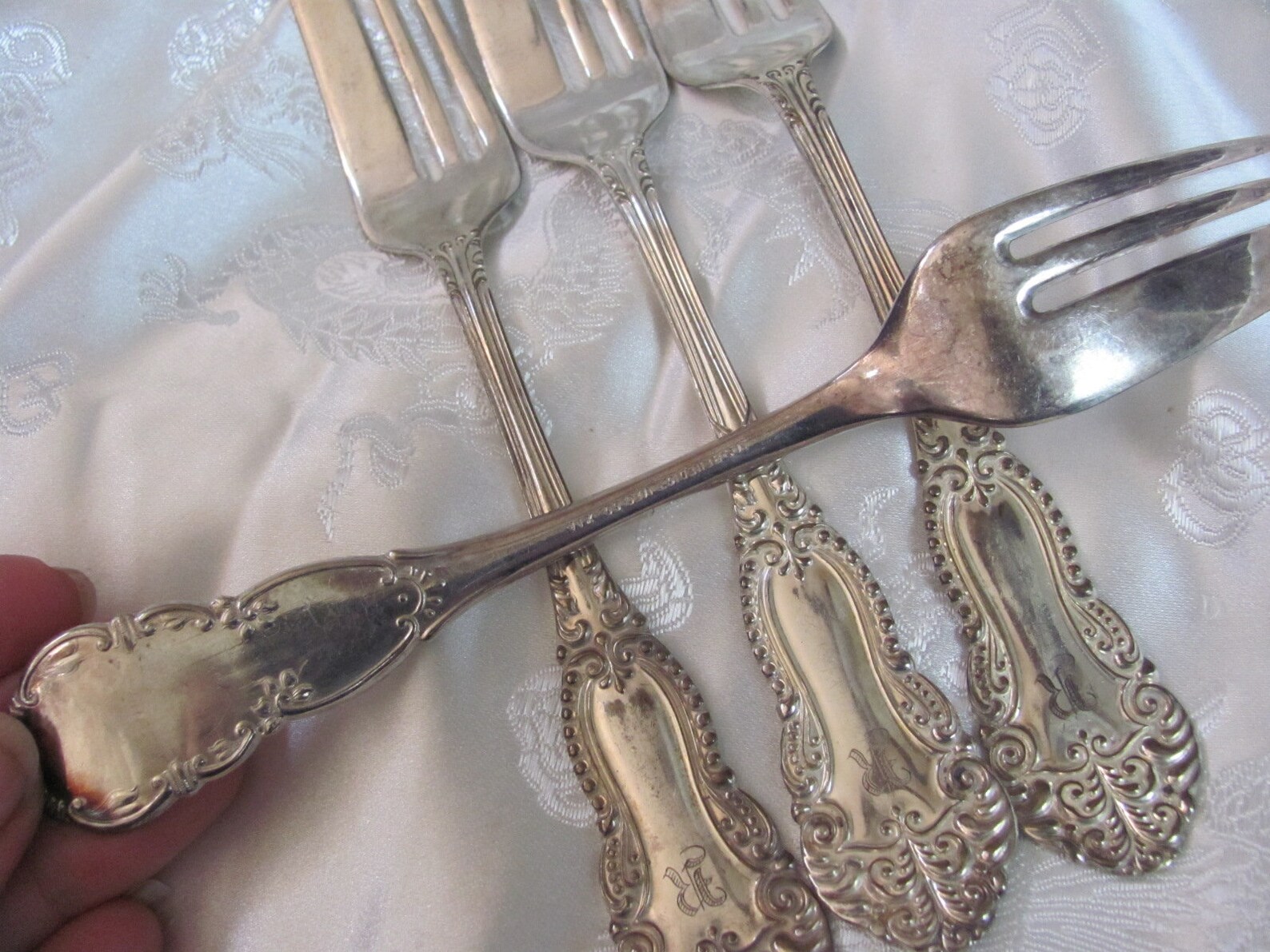 Benedict Five Pattern // Silver Plate Cake Pastry Dessert Forks Set of ...