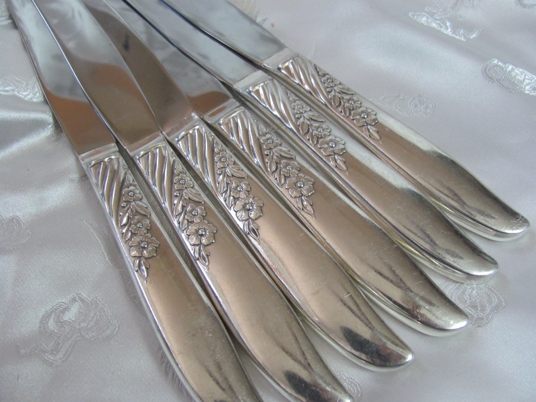 Set of 6 Vintage Silver Plate Hollow Handle Dinner Knives - Always ...