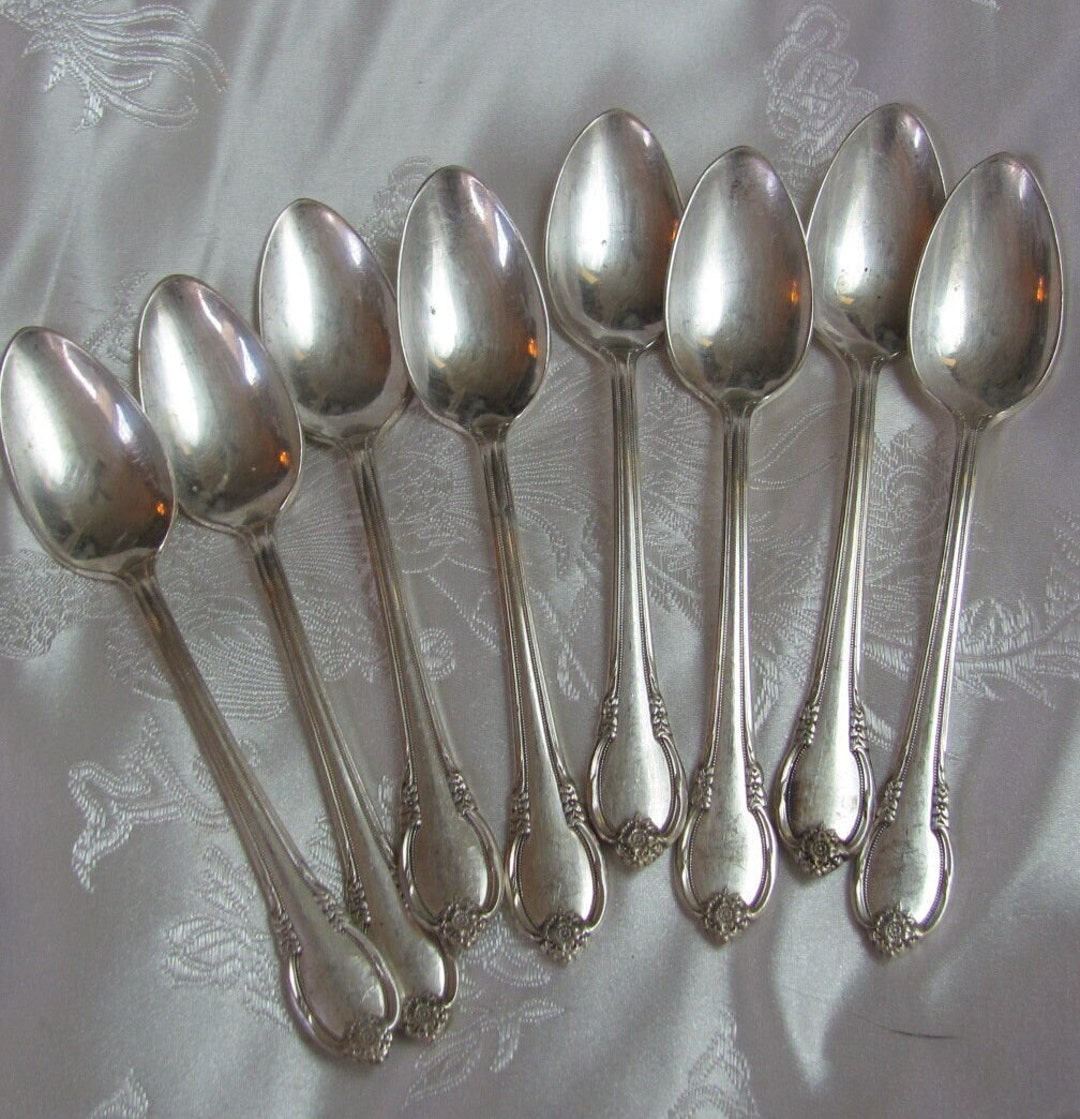 Remembrance Pattern // Set of 8 Small Silver Plate Demi Demitasse ...