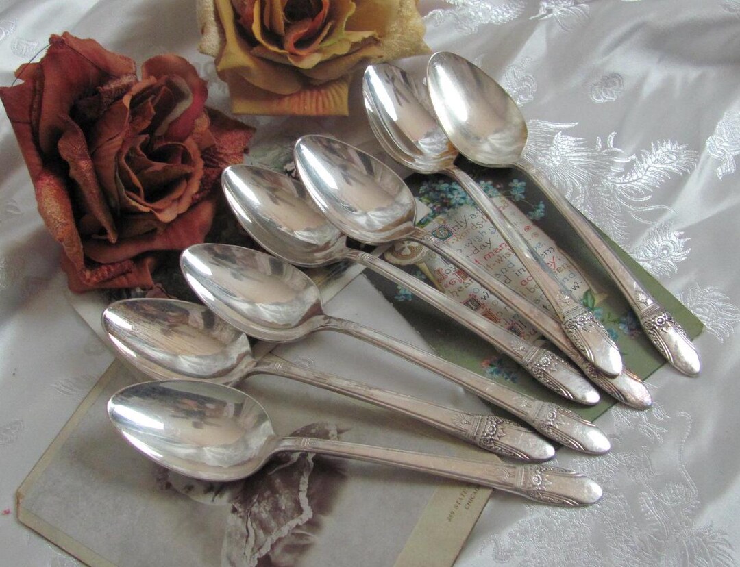 First Love Pattern // Set of 7 Matching Silver Plate Tablespoons Soup ...