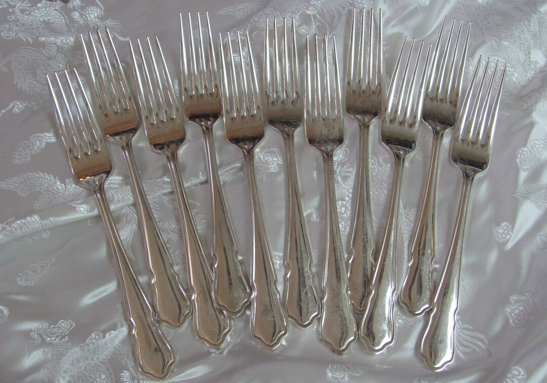 Larger Oversize Heavy Forks - Set of 11 Silver Plate Dinner Forks ...
