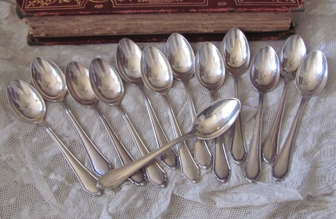 Set of 13 Silver Plate Small Demitasse Spoons - Platura BSF90 Germany ...