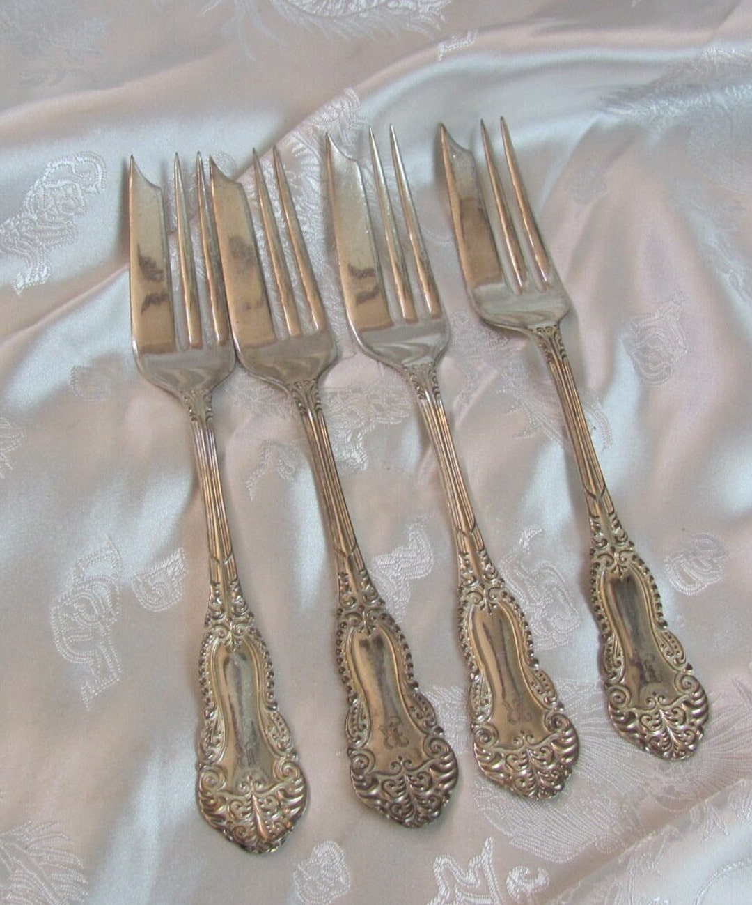 Benedict Five Pattern // Silver Plate Cake Pastry Dessert Forks Set of ...