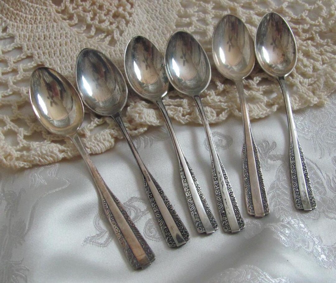 Set of 6 Vintage Silver Plate Small Demitasse Demi Coffee Espresso ...