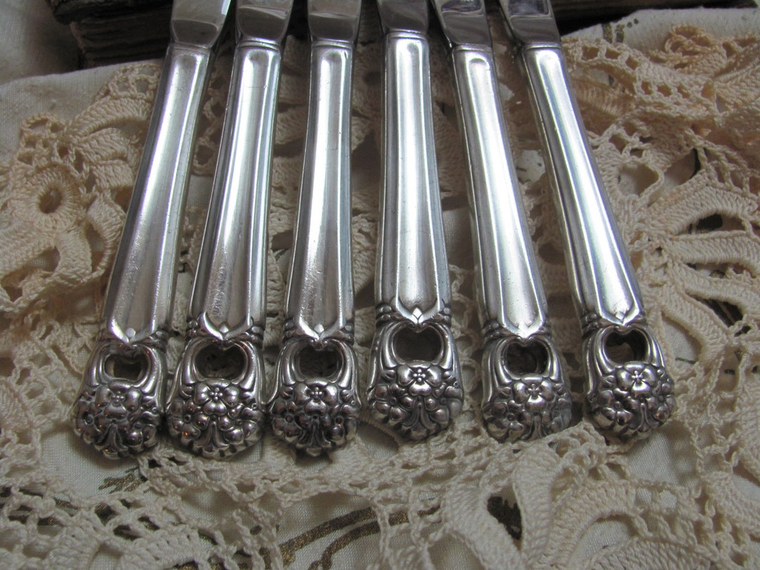 Eternally Yours Pattern - Set of 6 Silver Plate Hollow Handle Dinner ...