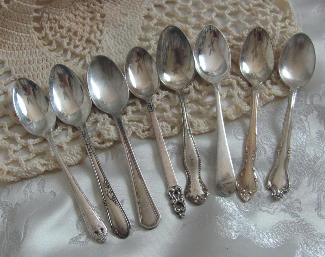 Lot of 8 Antique Small Silver Plate Demitasse Coffee Espresso Cocktail ...