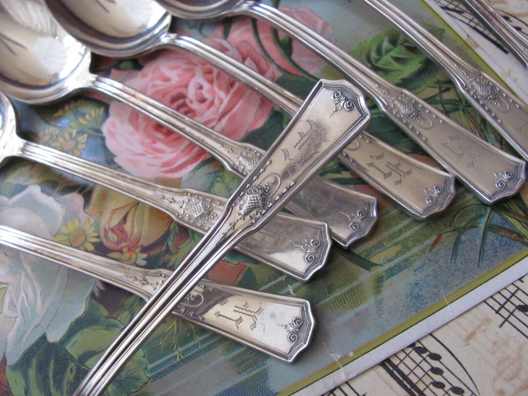 Shakespear 1924 Pattern // Set 8 Silver Plate Teaspoons Monogrammed ...