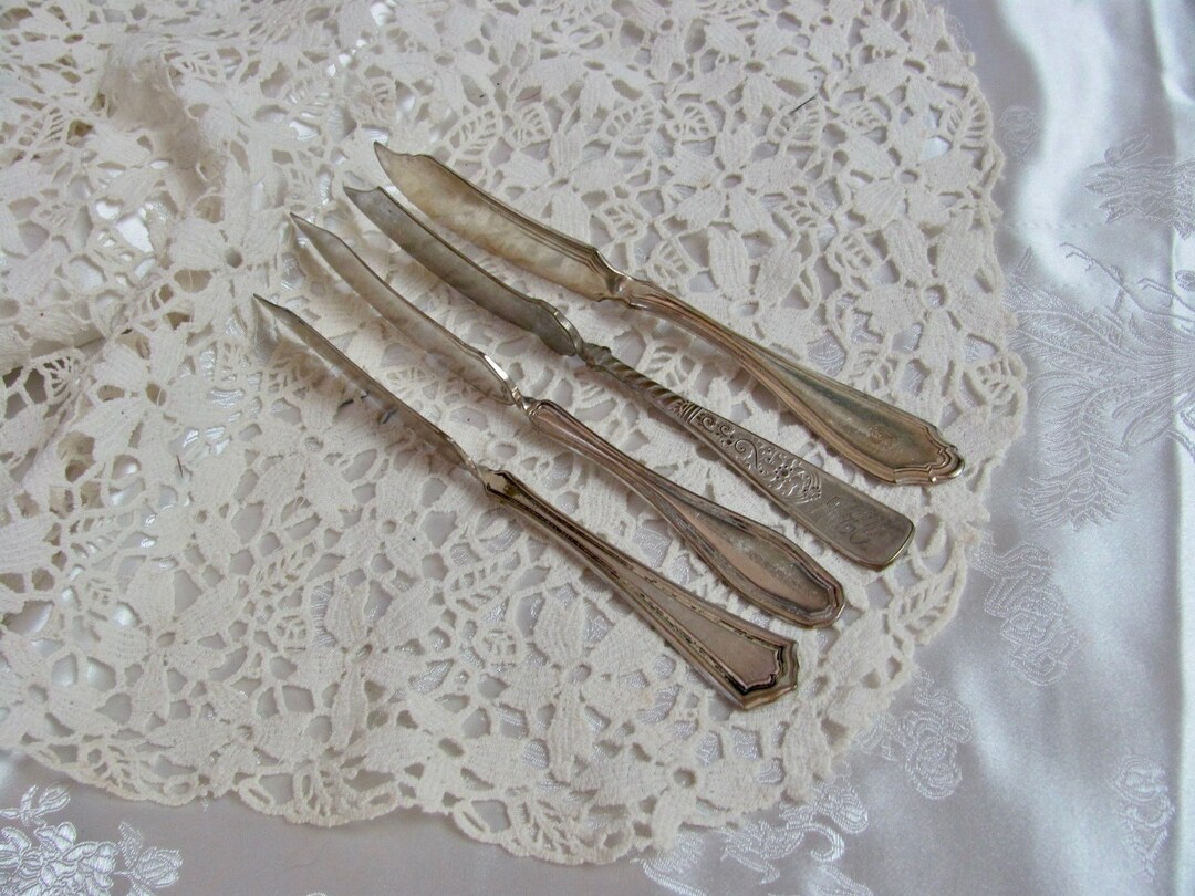 4 Antique Silver Plate Master Butter Knives Ornate Fancy Rare - Etsy