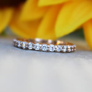 Diamond Eternity Band, 14K Rose Gold Diamonds Crusted Wedding Band ...