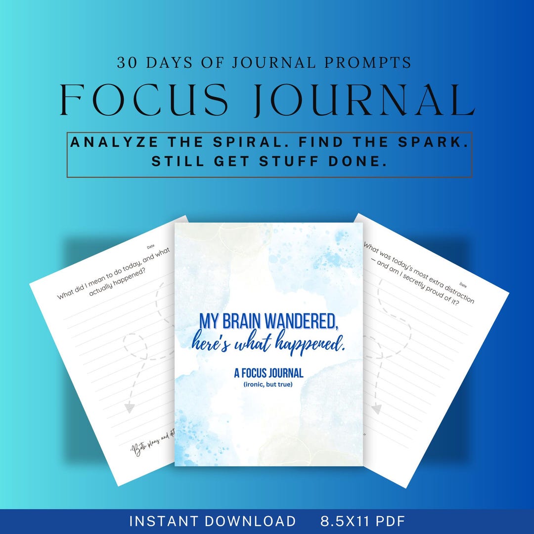 Focus Journal for ADHD Neurodivergent Brains – 30 Prompts for ...