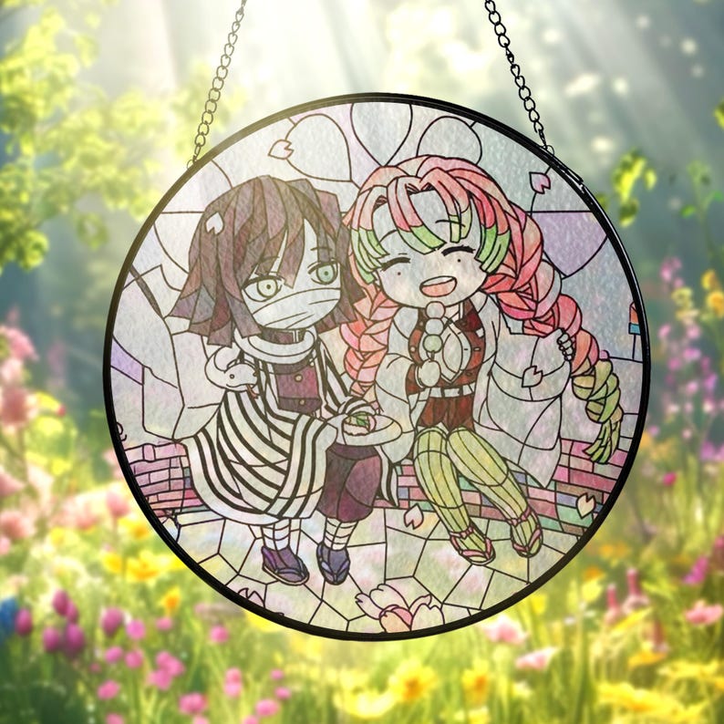 Stained Glass Suncatcher – Anime Glass Art – Window Hanging Decor for ...