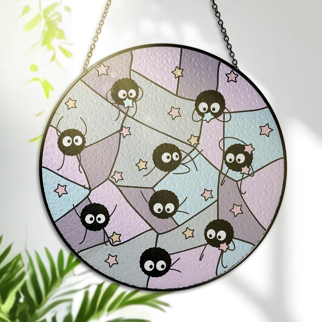 Soot Sprite Stained Glass Art – Elegant Vintage-inspired Suncatcher ...