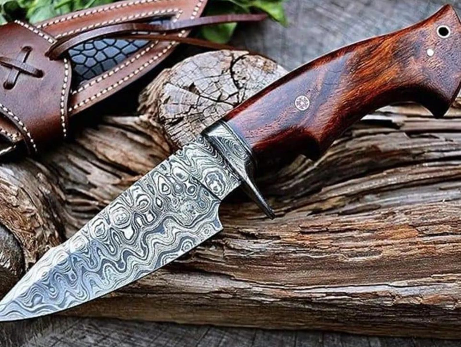 Viking Odin's AXE With Leather Sheath, Long Leather Wrapped Wooden ...