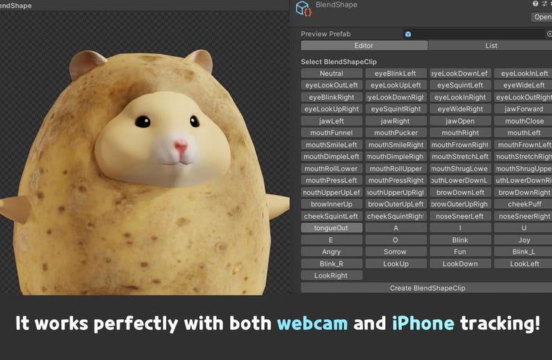 Avatar 3D de hámster patata para VTuber / Modelo VRM divertido para ...