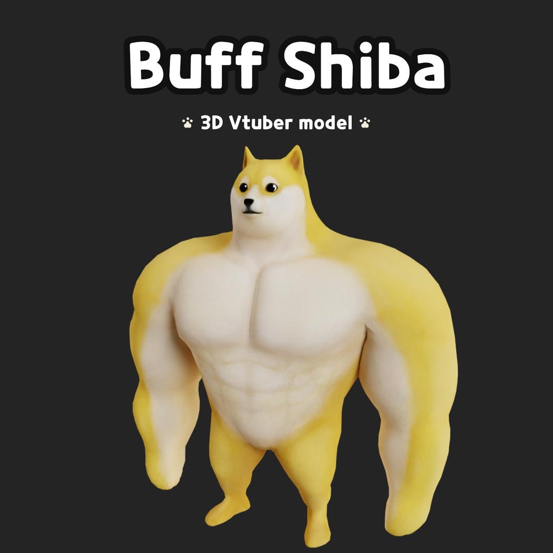 Buff Shiba – 3D Vtuber Model (VRM) – Funny Muscle Dog for Streaming ...