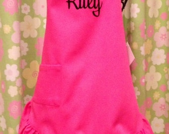 Hot Pink Apron - Etsy