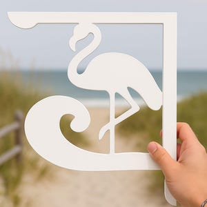 Flamingo Mailbox Bracket, Weatherproof PVC Mailbox Accent, Coastal ...