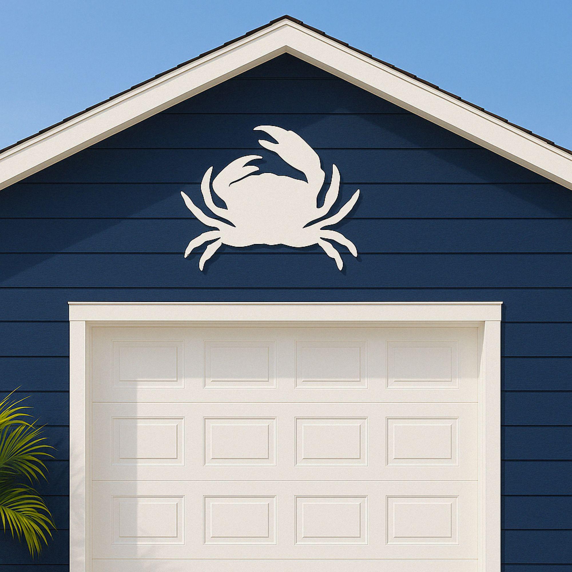 Large Crab Wall Decor, Coastal PVC Outdoor Sign, Nautical Beach Art for ...