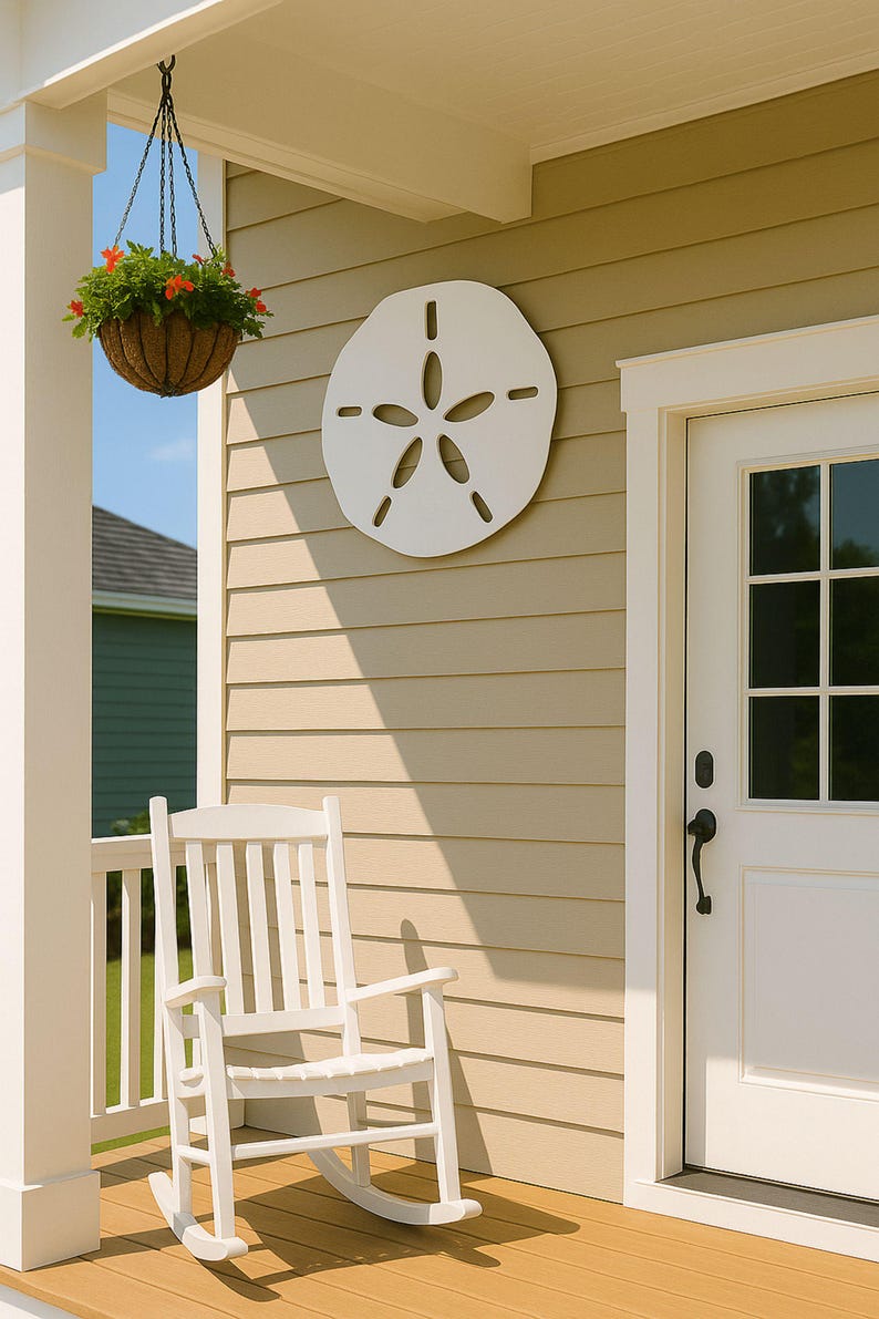 Weatherproof Sand Dollar Wall Art, Coastal Beach House Outdoor Decor ...
