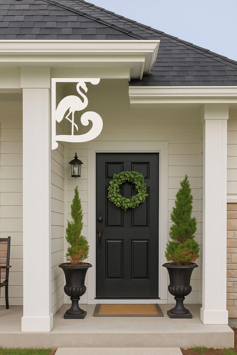 Flamingo Mailbox Bracket, Weatherproof PVC Mailbox Accent, Coastal ...
