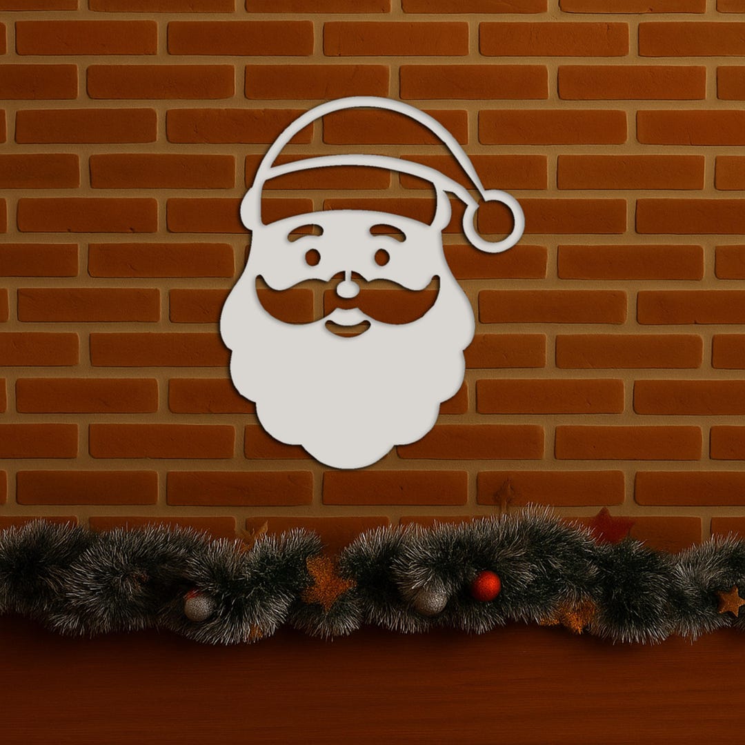 PVC Santa Face Wall Sign, Outdoor Christmas Decoration, Weatherproof ...