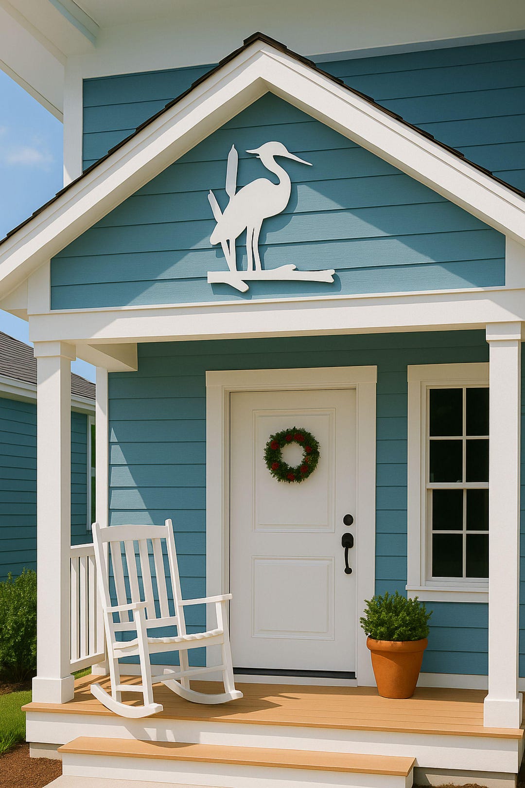 Large Heron Wall Sign, PVC Coastal Bird Decor for Porch or Gable ...