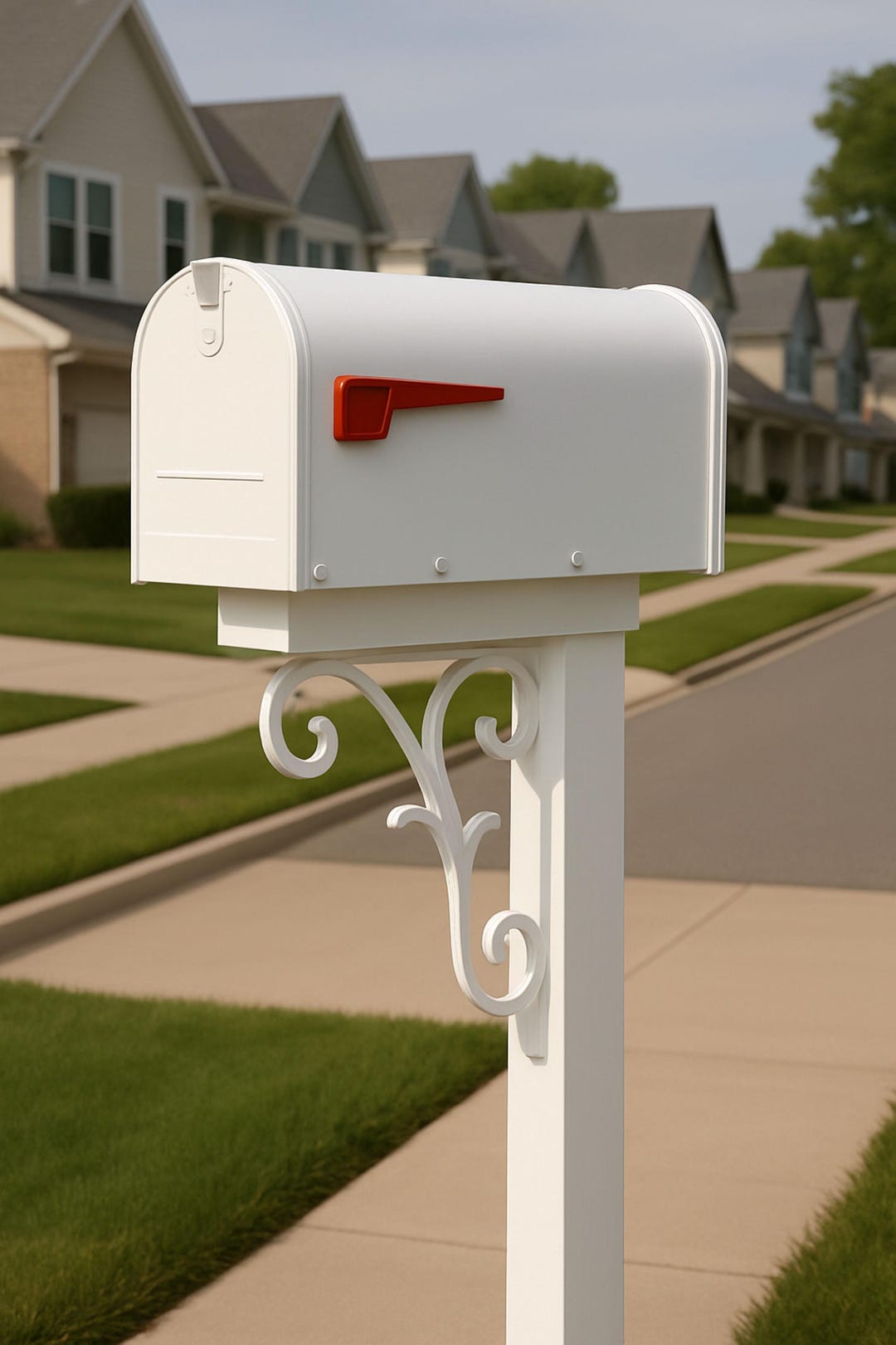 PVC Mailbox Bracket Scroll Design, Decorative Mailbox Post Accent ...