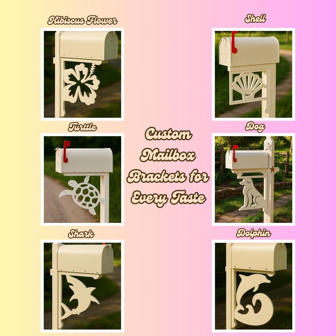 Flamingo Mailbox Bracket, Weatherproof PVC Mailbox Accent, Coastal ...